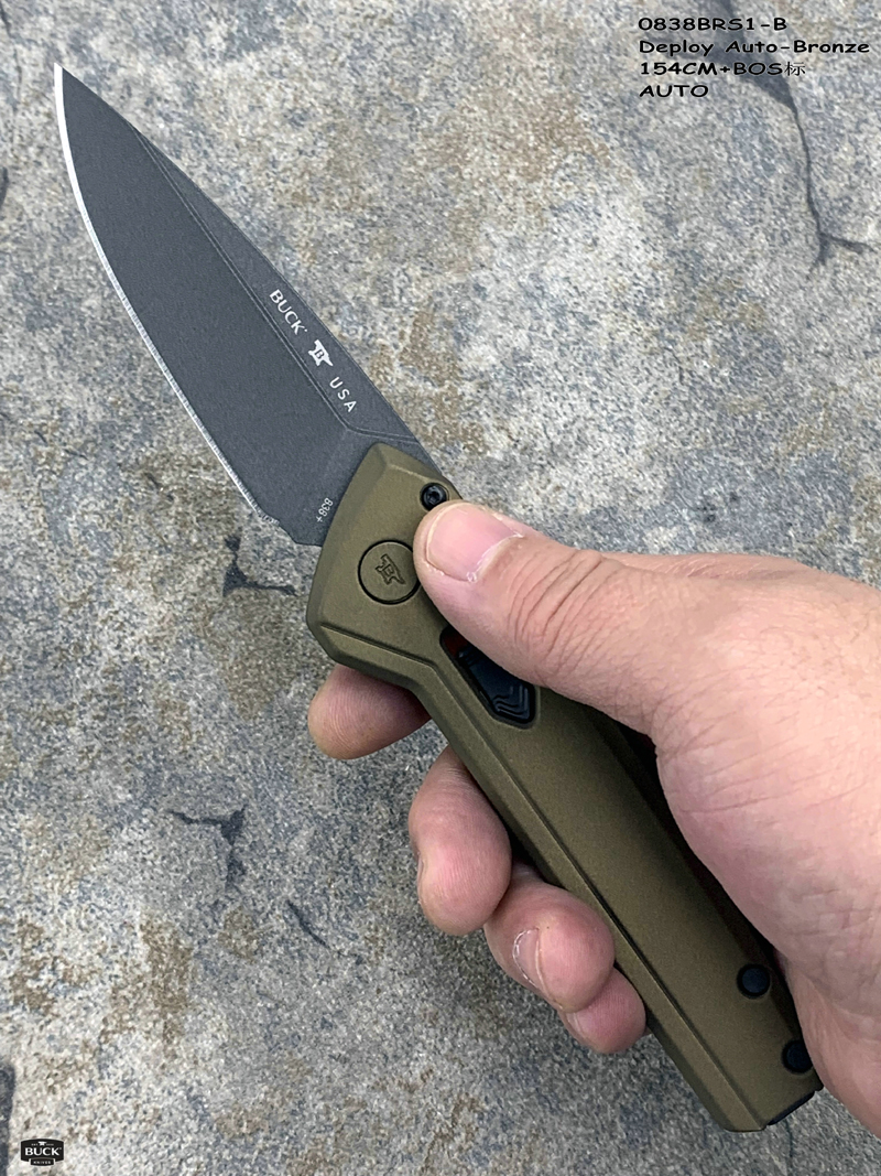 BUCK 巴克0838BRS1-B Deploy Auto-Bronze 154CM钢 BOS标 青铜色铝合金柄 侧跳（暂无现货）